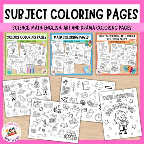 Coloring Pages Subject Bundle Math Science English Early Finishers Sheets