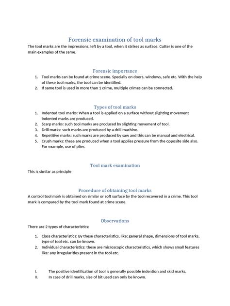 Tool Marks Pdf