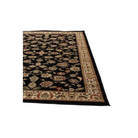 Antalya Traditional Floral Pattern Runner Rug Black