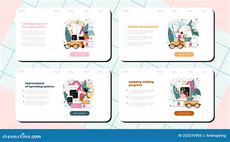 Back End Development Concept Software Development Process Cartoon