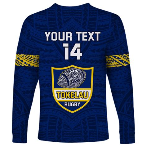 Personalised Tokelau Rugby Long Sleeve Shirt Pacific Polynesian Pattern