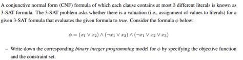 Solved A Conjunctive Normal Form Cnf Formula Of Which Each
