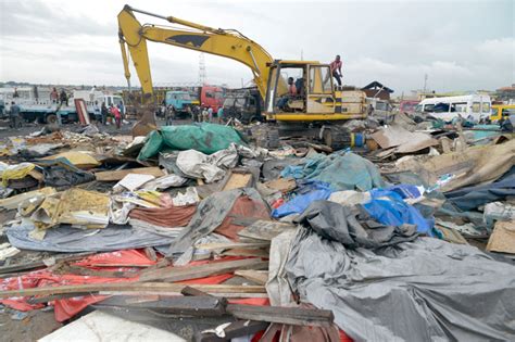 ama clears korle lagoon project site of illegal structures graphic online