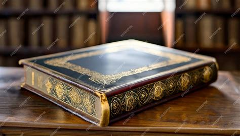 Hardcover Book With Intricate Gold Leaf Patterns Premium Ai Generated