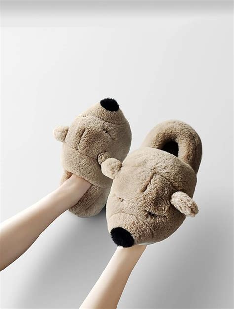 Fuzzy Bear Slippers For Adults