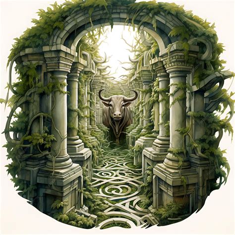 Premium Photo Minotaurs Maze Labyrinthine Hedges And Greek Flora