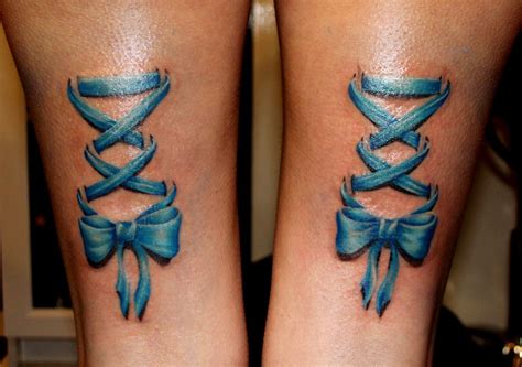 Blue Bows Tattoo By Mirek Vel Stotker Bow Tattoo Designs Corset
