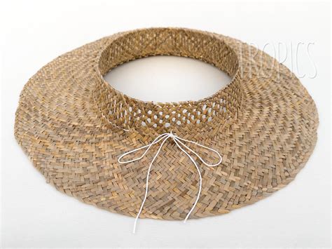 Discounted Wide Brim Haleiwa Style Puka Weave Crownless Pāpale