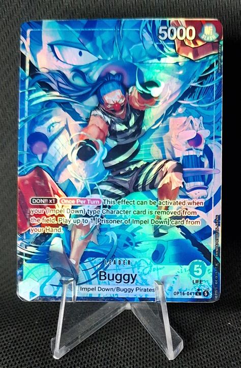 One Piece Proxy Card Holo Buggy Leader Op16 041 Alt Art Etsy