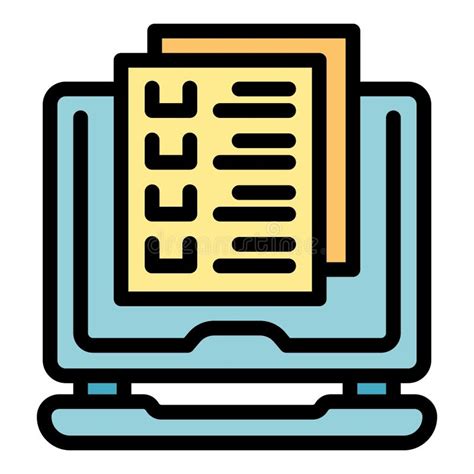 Laptop Showing Online Survey For Marketing Research Stock Illustration