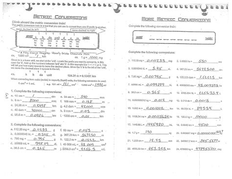 Metric Conversion Worksheet 1 Proworksheet