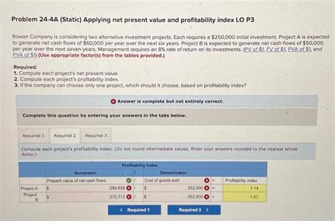 solved problem 24 4a static applying net present value and