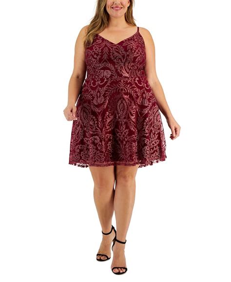 Speechless Trendy Plus Size Embroidered Mesh Dress Macys