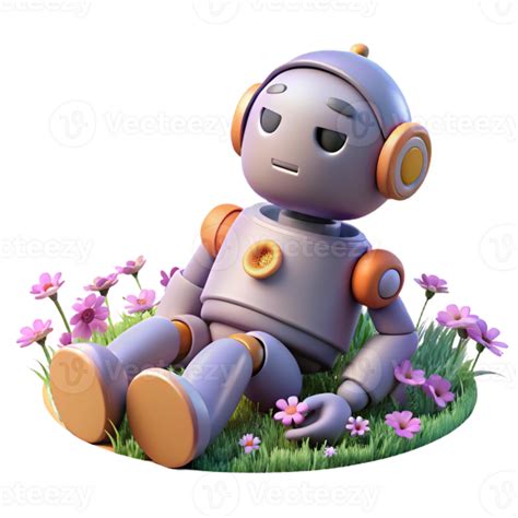 Impressive Traditional A Broken Robot Lying In A Field Of High Resolution 60553208 Png