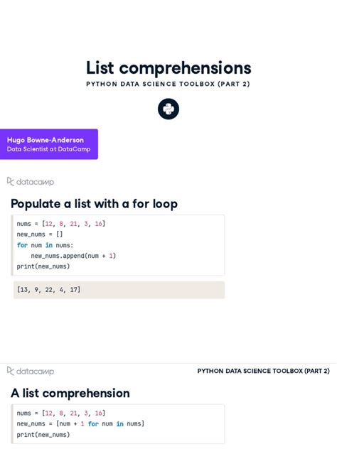 List Comprehensions Hugo Bowne Anderson Pdf Functional Programming Computer Science