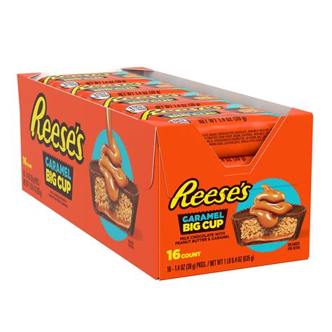 Reeses Big Cup Milk Chocolate Peanut Butter Cups With Caramel 1 4 Oz