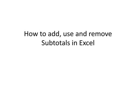3 Subtotal Function In Excel Pdf