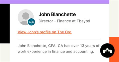 John Blanchette Director Finance At Tbaytel The Org