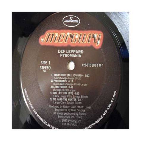 Def Leppard Pyromania Vinyl Lp Record For Sale Original