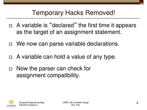 cmpe 152 compiler design october 4 class meeting ppt download