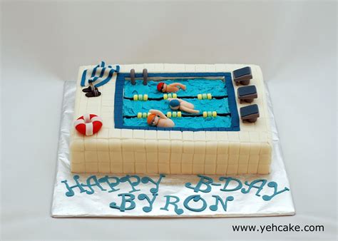 Swimming Pool Cake With Vanilla Buttercream Blue Swimming Cake Design