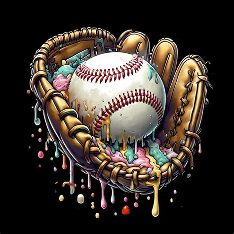 Baseball Drip Png Download Baseball Glove Design Ice Cream Drip Baseball Season Youth