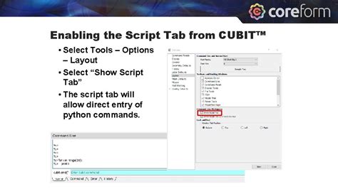 Cubit Faststart Tutorial 16 Cubit Scripting With Python