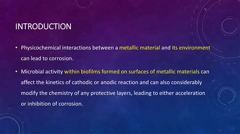Microbially Induced Corrosion 1 Pptx Chemistry Science
