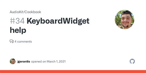 keyboardwidget help · issue 34 · audiokit cookbook · github