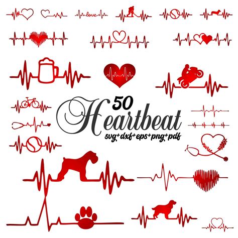 Heart Beat Svg Bundle Heart Beat Clipart For Cricut Heartbeat