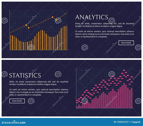 Statistics Blue Collection Vector Illustration Stock Vector