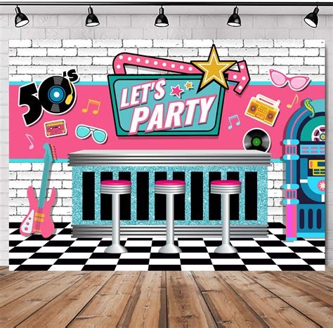 Svbright 50s Lets Party Backdrop 7wx5h Rural Vintage