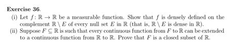 Solved Exercise 36 I Let F R→r Be A Measurable Function