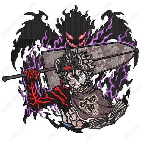 Asta Anime Embroidery Design Black Clover