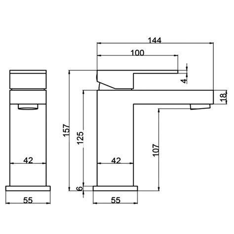 Abacus Plan Basin Mixer Tap Matt Black Tbts 265 1202 At Homesupply Uk