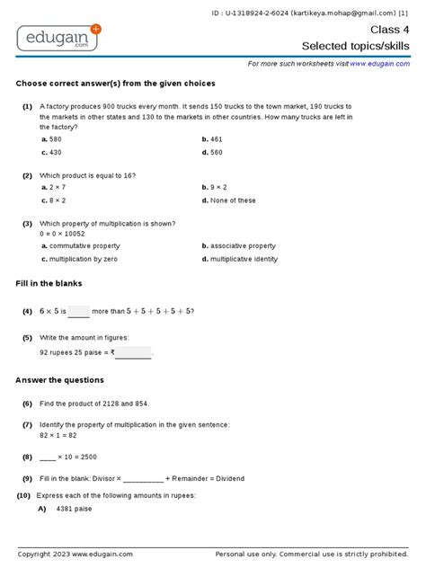 Grade4 Math Matics Pdf