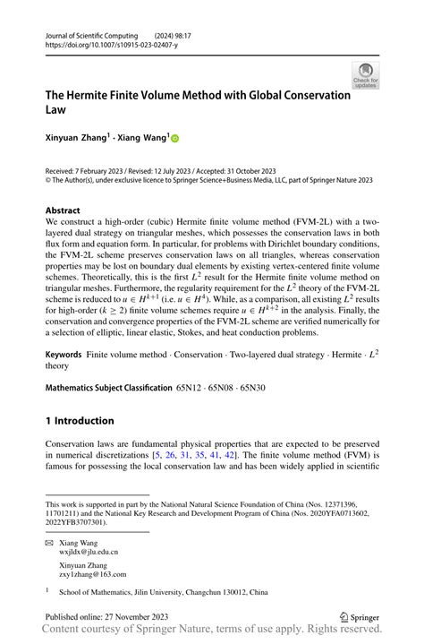 The Hermite Finite Volume Method With Global Conservation Law