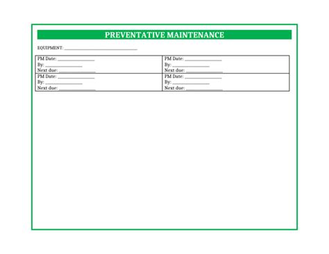 Preventative Maintenance Form Styled Pdf