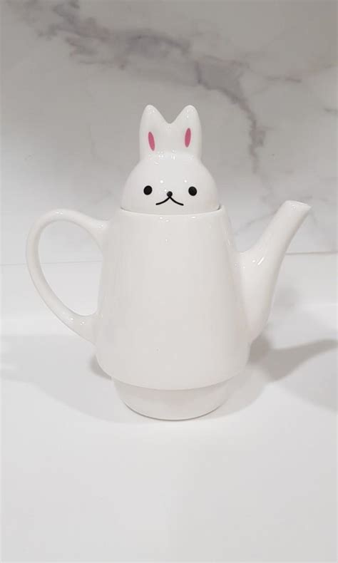 Rabbit Bunny Tea Pot 2 Cups Set Furniture And Home Living Kitchenware