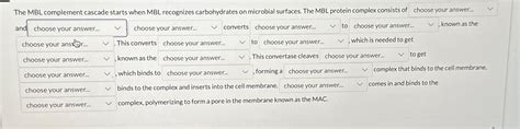 Solved The Mbl Complement Cascade Starts When Mbl Recognizes
