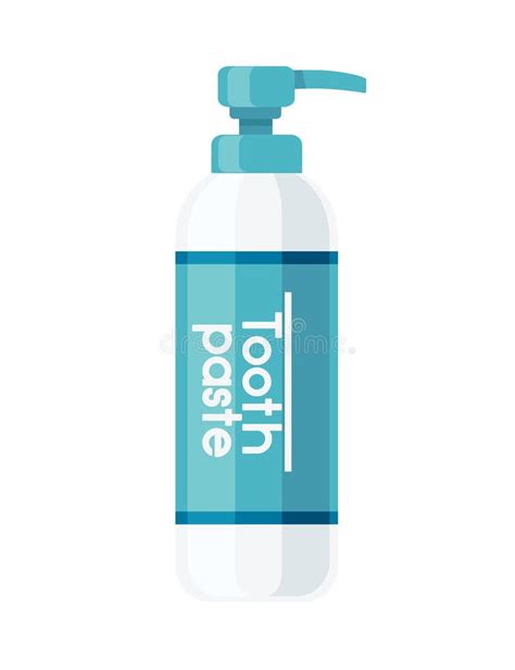 Toothpaste In A Plastic Container With Dispenser Vector Illustration