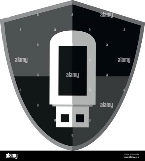 Isolated Usb Inside Shield Design Stock Vector Image And Art Alamy