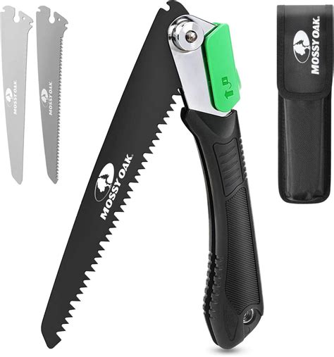 Mossy Oak Pruning Saw Folding Hand Saw With Secure Lock 3 Blades Made