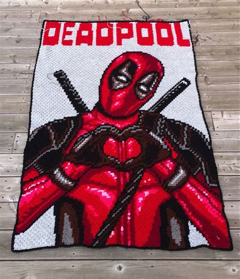 Deadpool C2c Crochet Blanket Crochet Quilt Pattern Crochet Quilt Crochet Cat Bed