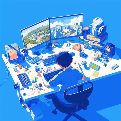 Premium Vector Students Using School Computers