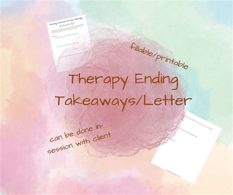 Therapy Ending Handoutletter Termination Activity Instant Download Etsy