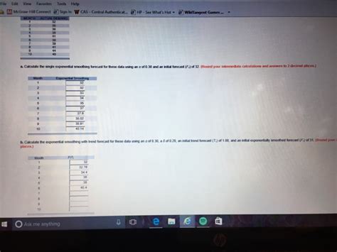 Solved Calculate The Single Exponential Smoothing Forecast
