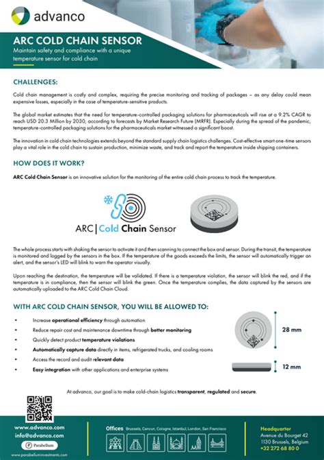 arc cold chain sensor advanco