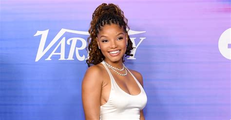 Halle Bailey S White Slip Dress At A Variety Party Popsugar Fashion