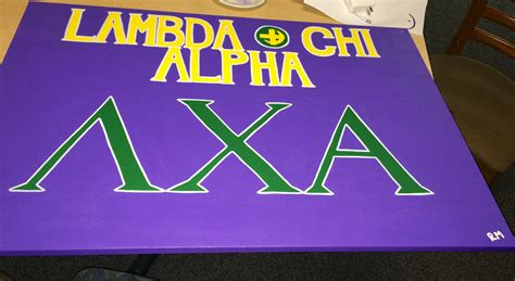 Purple Lambda Chi Alpha Fraternity Sign